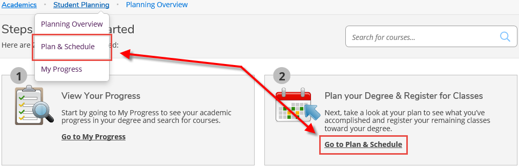 How do I view the day and time I am able to register in Student Planning?