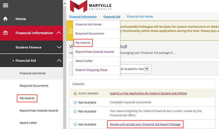 How do I accept my financial aid?